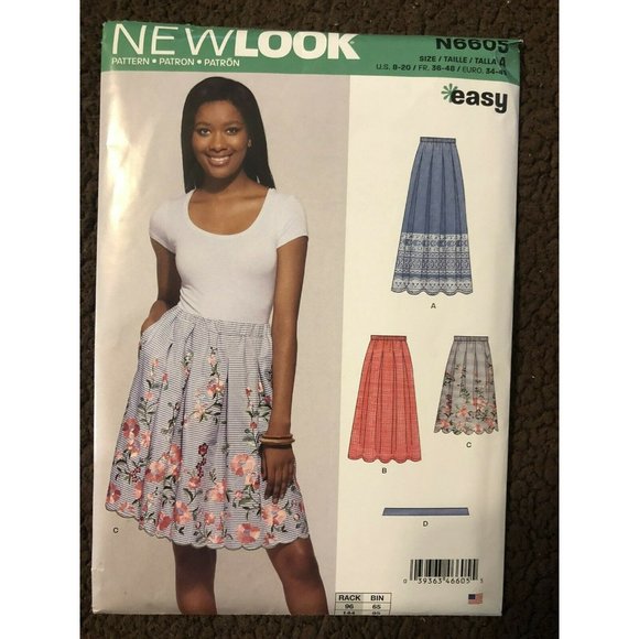 New Look | Art | Newlook Sewing Pattern N665 Scalloped Skirt Long Short ...